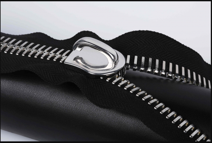 Eco Friendly Metal Zippers Polished Black Metal Zip For Garment Jacket